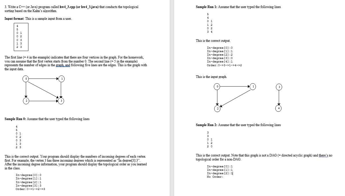 Solved Write a C++ (or Java) program called hw4_3.cpp | Chegg.com