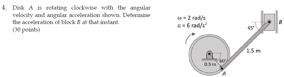 Solved 4. Disk A is rotating clockwise with the angular | Chegg.com