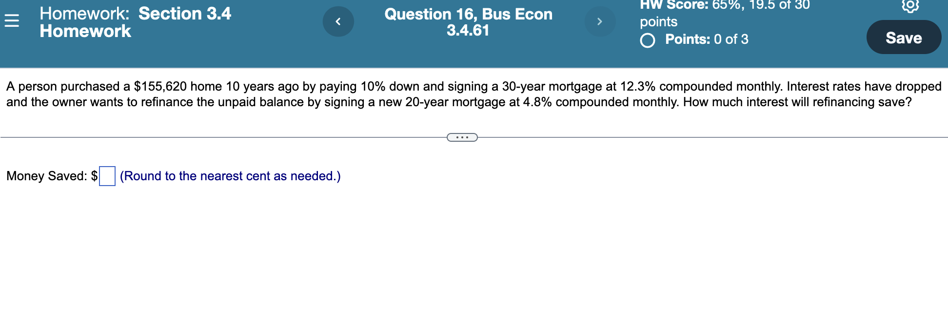 Solved Homework Section 3 4 Question 16 Bus Econ 3 4 61 Hw