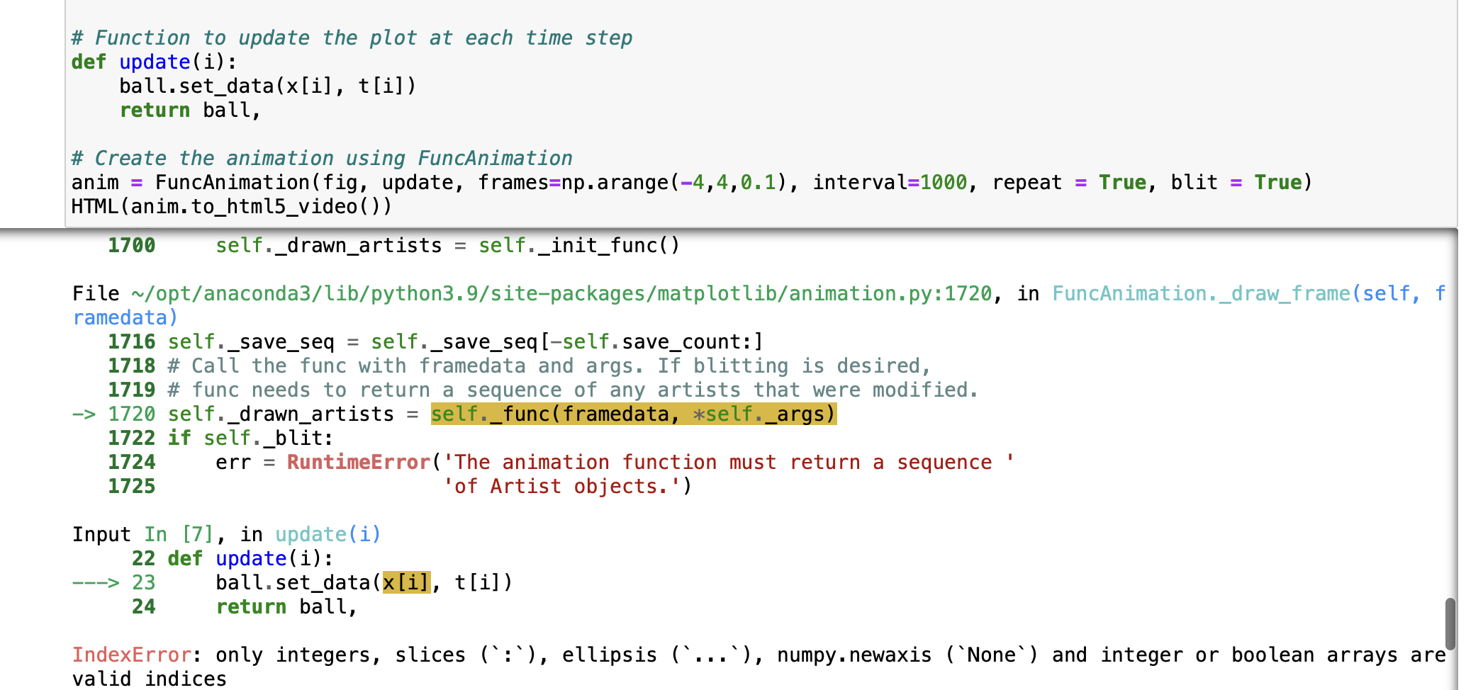 Solved How should I write an animation code that let the red | Chegg.com