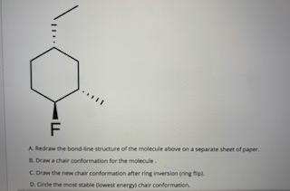 Solved I! F A Redraw the bondine structure of the molecule | Chegg.com
