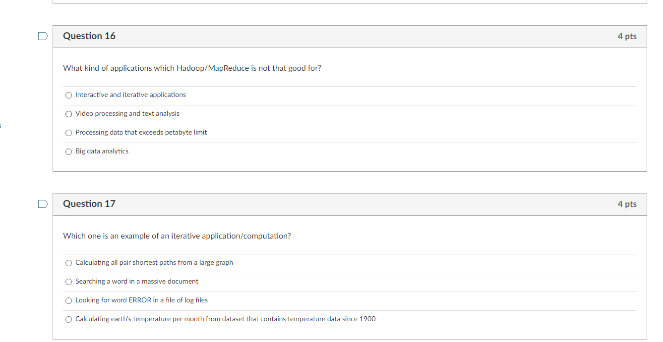 Solved What Kind Of Applications Which Hadoop Mapreduce Is