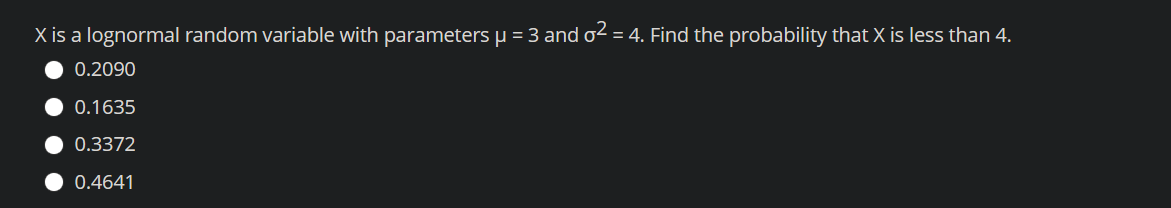 Solved X Is A Lognormal Random Variable With Parameters U 