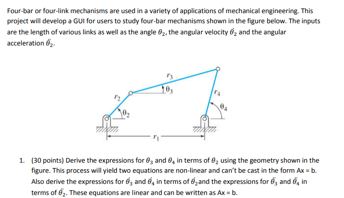 Solved Four-bar or four-link mechanisms are used in a | Chegg.com