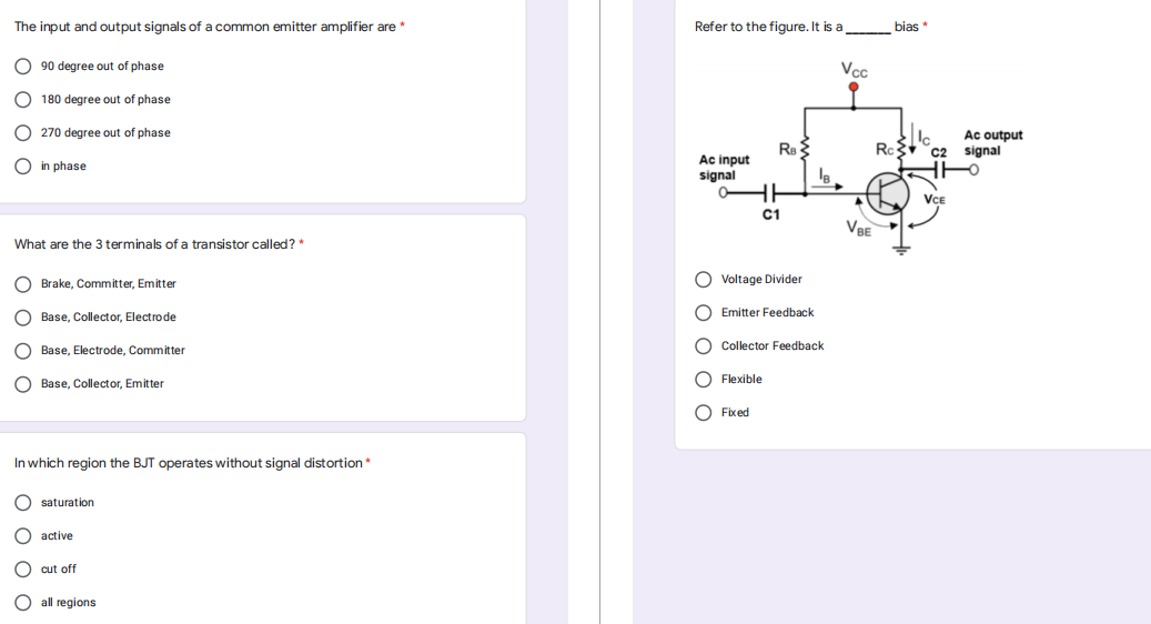 Solved The input and output signals of a common emitter | Chegg.com
