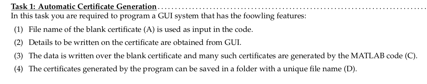 Solved Task 1: Automatic Certificate Generation. In this | Chegg.com