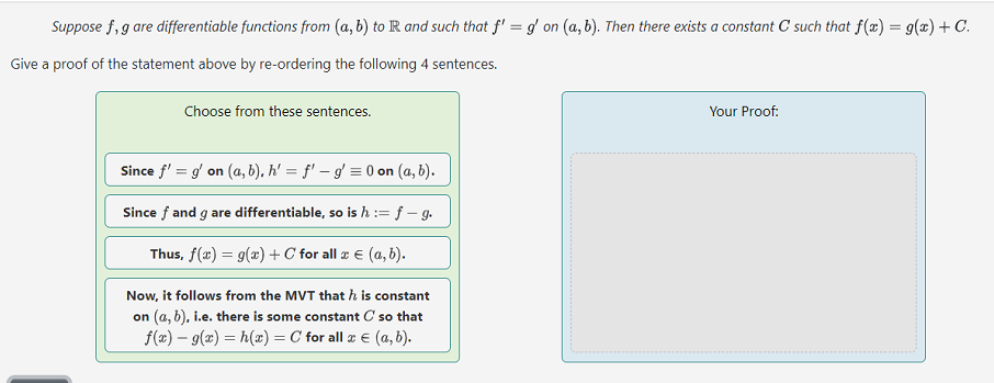 Solved Suppose f,g are differentiable functions from (a,b) | Chegg.com
