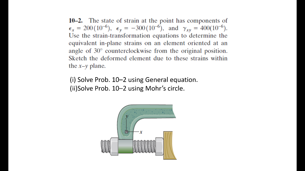 Solved 10–2. The state of strain at the point has components | Chegg.com