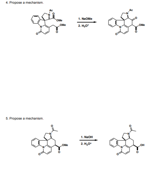 Solved 4. Propose a mechanism. =O OME OME 1. NaoMe 2. H30 | Chegg.com