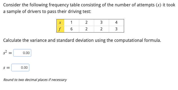 Consider the following frequency table consisting of | Chegg.com