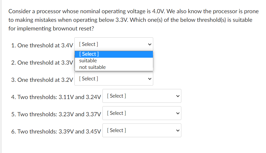 Solved Consider a processor whose nominal operating voltage | Chegg.com