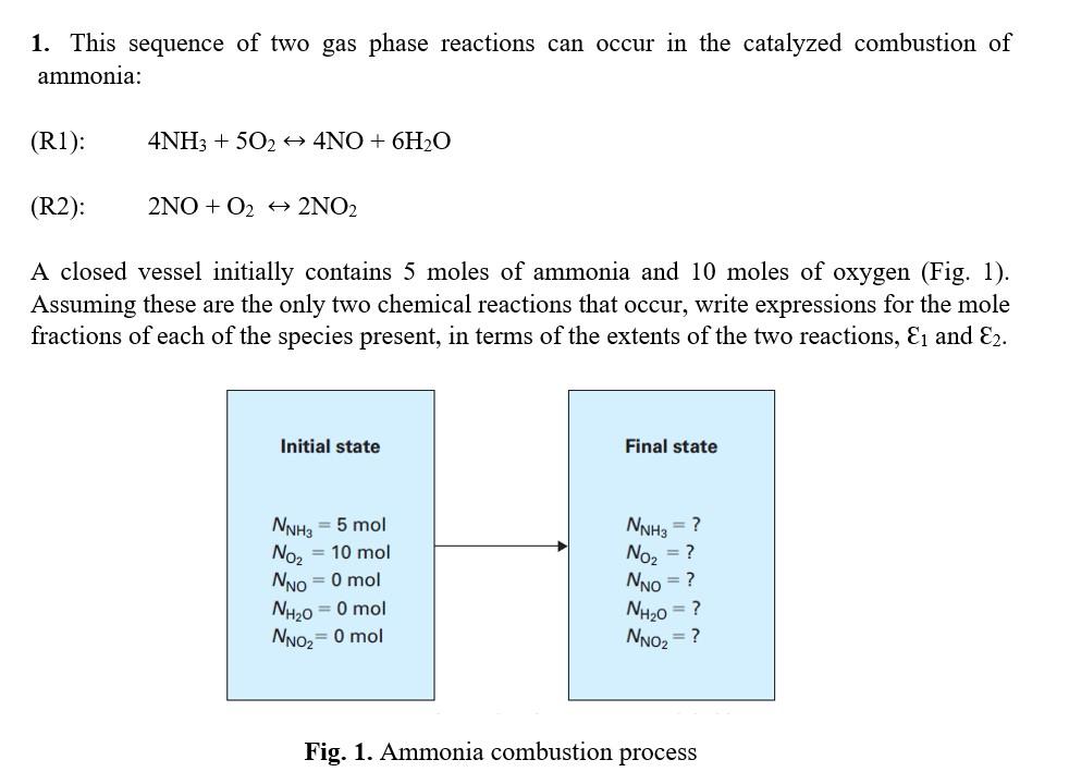 Solved 1. This sequence of two gas phase reactions can occur | Chegg.com