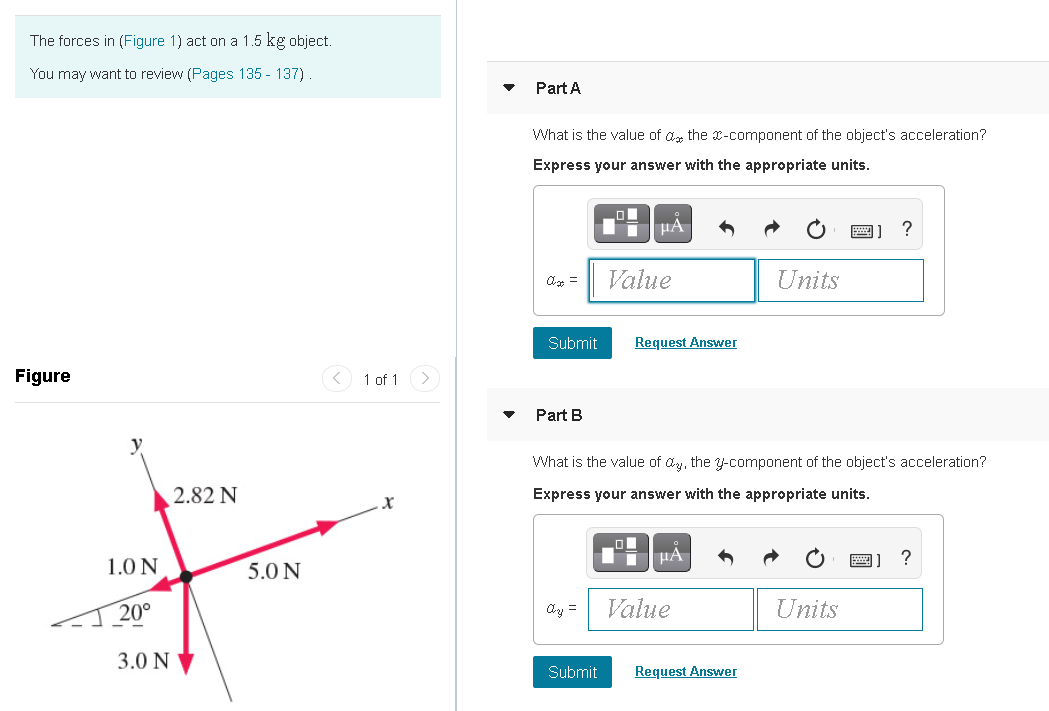 Solved The forces in (Figure 1) act on a 1.5 kg object. What | Chegg.com