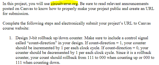 In this project, you will use circuitverse.org. Be | Chegg.com