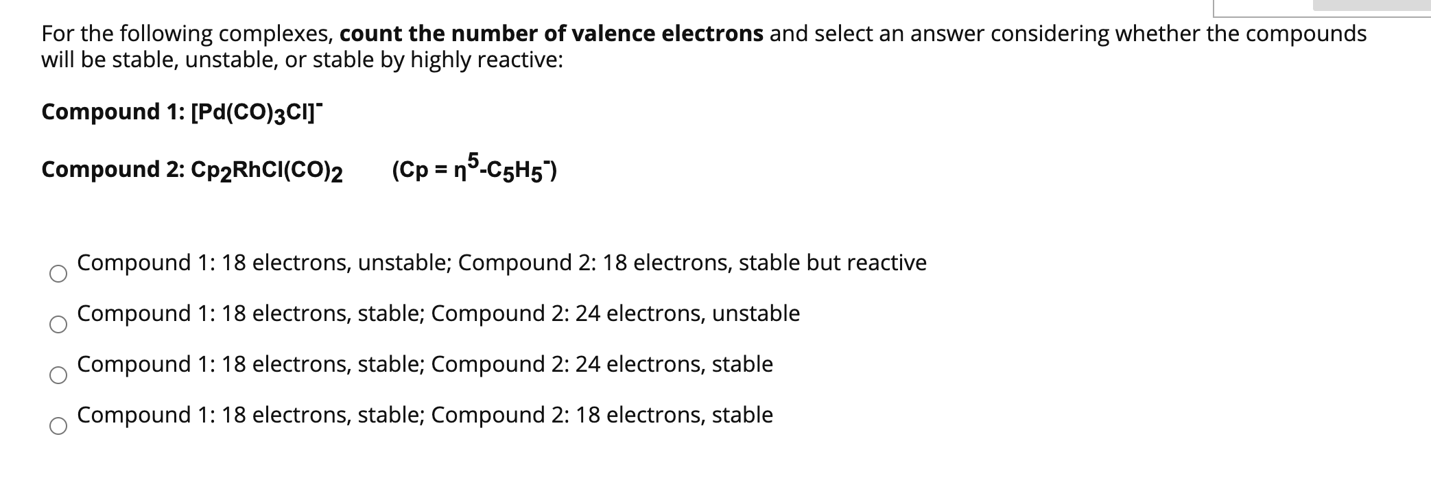 Solved For the following complexes, count the number of | Chegg.com