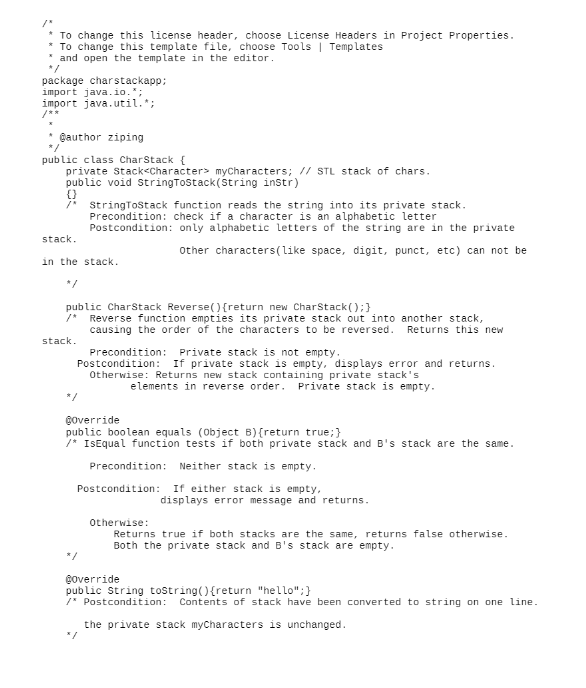 CS265 Project - Stack ADT Total Points: 20 65%: | Chegg.com