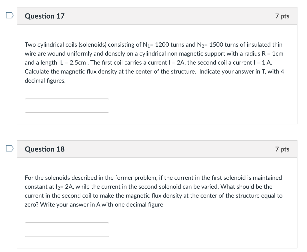 Solved Two cylindrical coils (solenoids) consisting of | Chegg.com