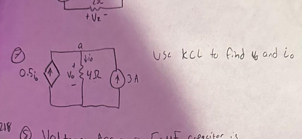 Solved use KCL to find v0 and i0 | Chegg.com