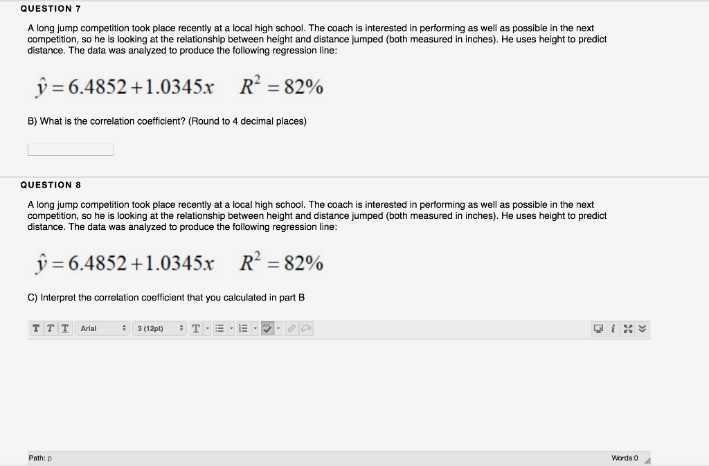 Solved A long jump competition took place recently at a | Chegg.com