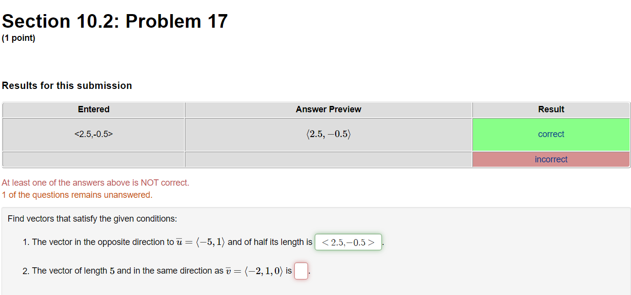 Solved Section 10.2: Problem 17 (1 point) Results for this | Chegg.com Solved Section 10.2: Problem 17 (1 point) Results for this | Chegg.com