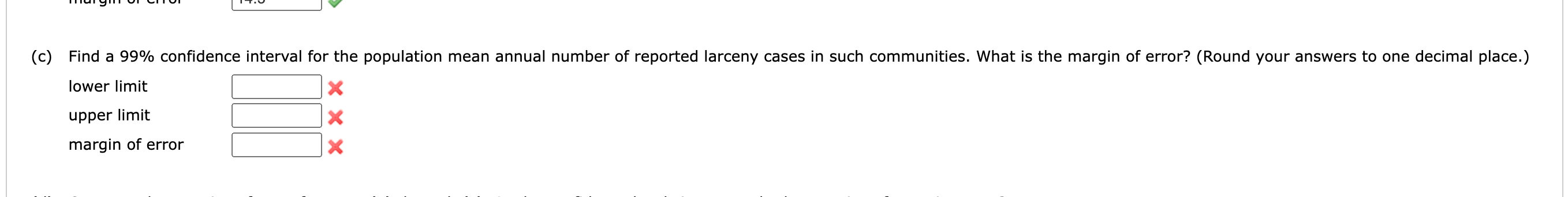 Solved fxˉ=137.8lower limit upper limit margin of error | Chegg.com