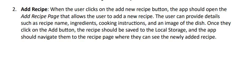 Solved n this assignment, you will create a Recipe | Chegg.com
