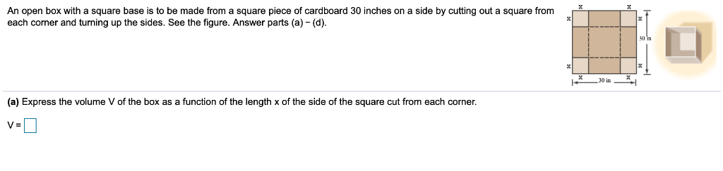 Solved 2 An open box with a square base is to be made from a | Chegg.com