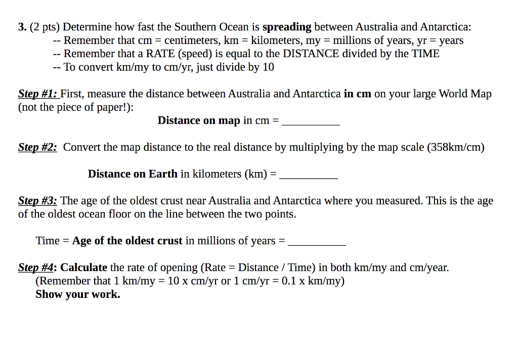 Solved 3. (2 pts) Determine how fast the Southern Ocean is | Chegg.com