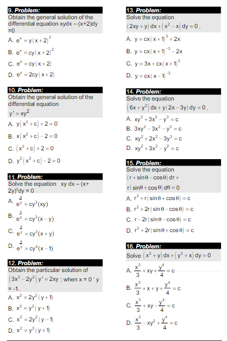 Solved C. (y2 + 2xy - x2) dx - (y2 - 2xy2 - x? dy = 0 (y2 + | Chegg.com