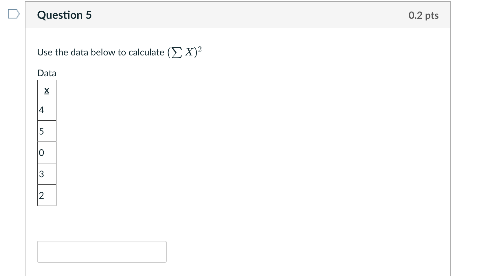 Solved Use the data below to calculate ∑X2Use the data below | Chegg.com