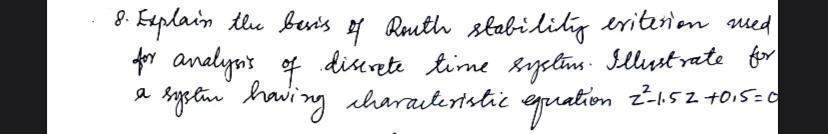 Solved 8. Explain the besis of Douth stabilitig eritirion | Chegg.com