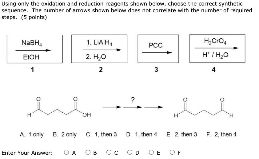 Solved Using only the oxidation and reduction reagents shown | Chegg.com