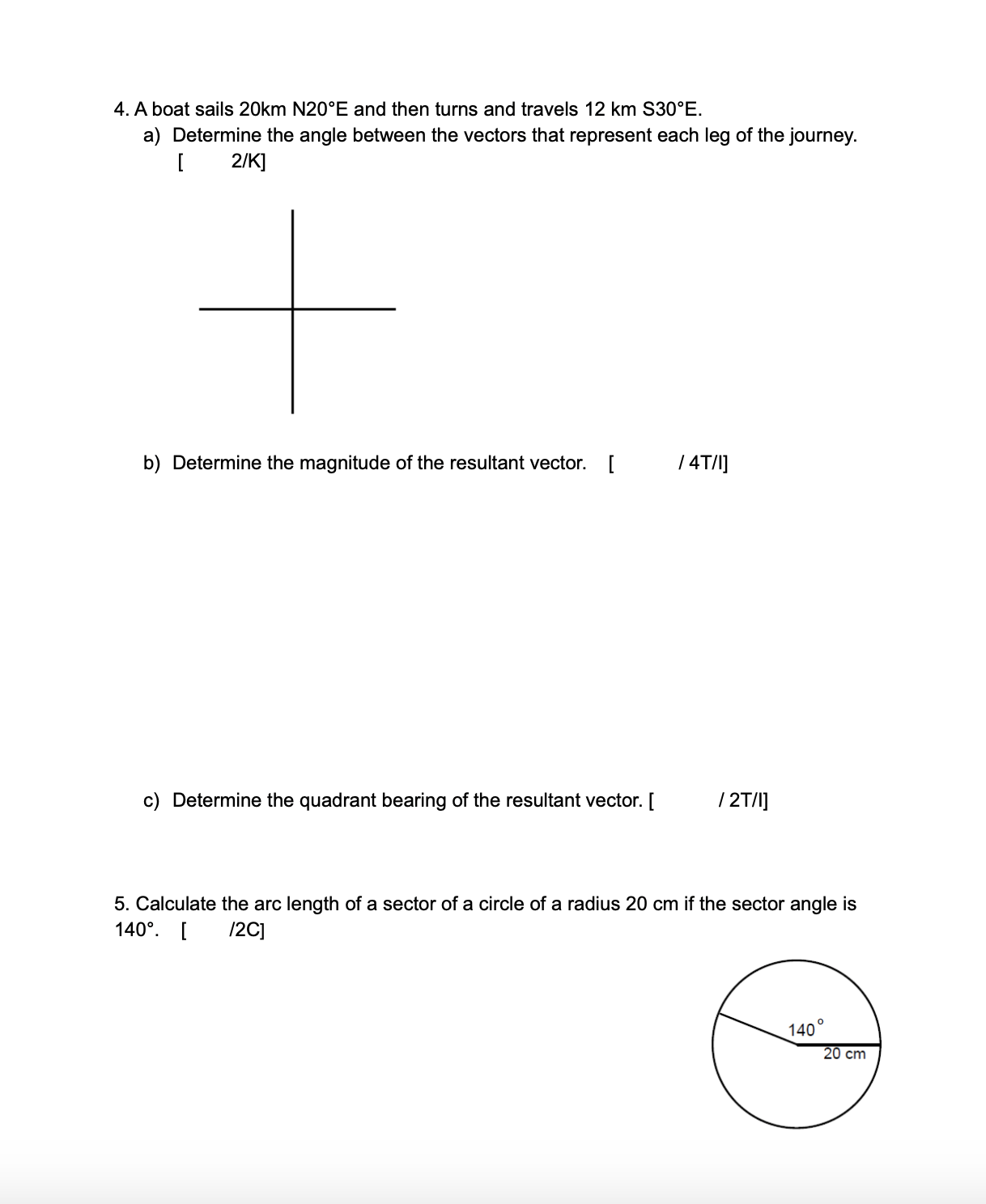 Solved 1. Given the vectors below, complete the following | Chegg.com