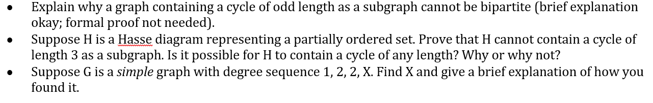 Solved Explain why a graph containing a cycle of odd length | Chegg.com