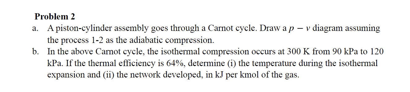 Solved Problem 2a. ﻿A piston-cylinder assembly goes through | Chegg.com