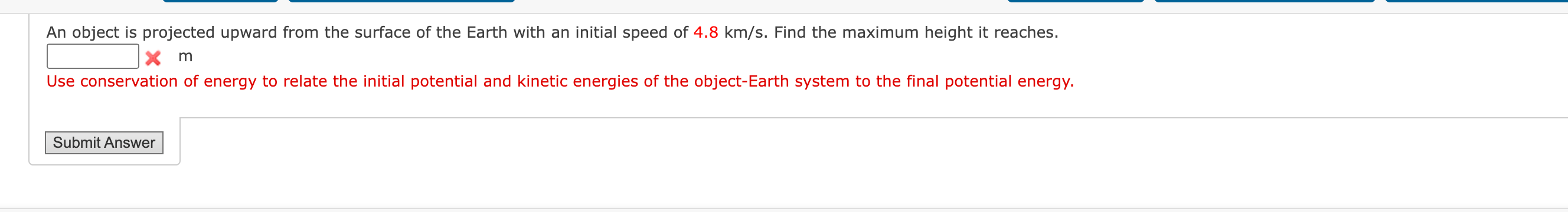 Solved An object is projected upward from the surface of the | Chegg.com