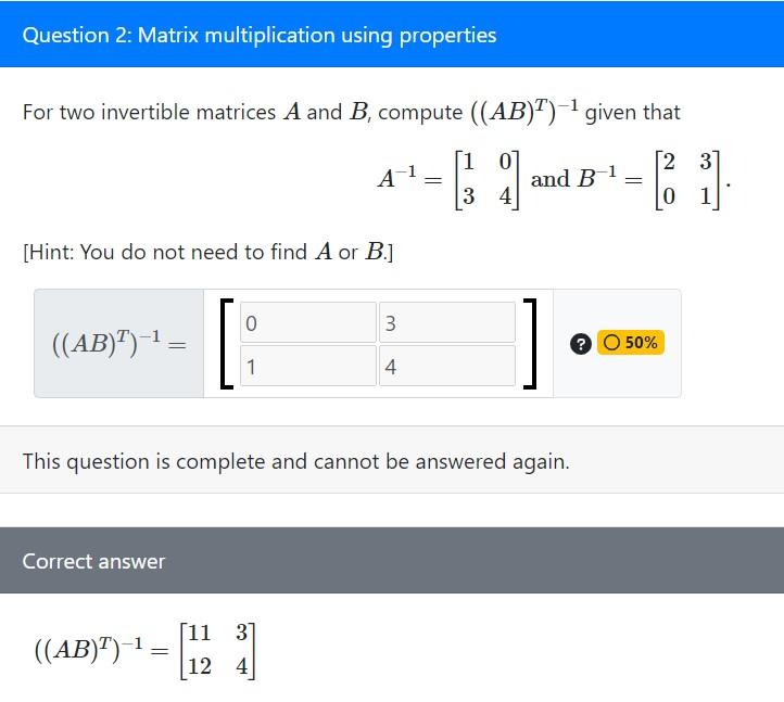 Solved For two invertible matrices A and B, compute | Chegg.com