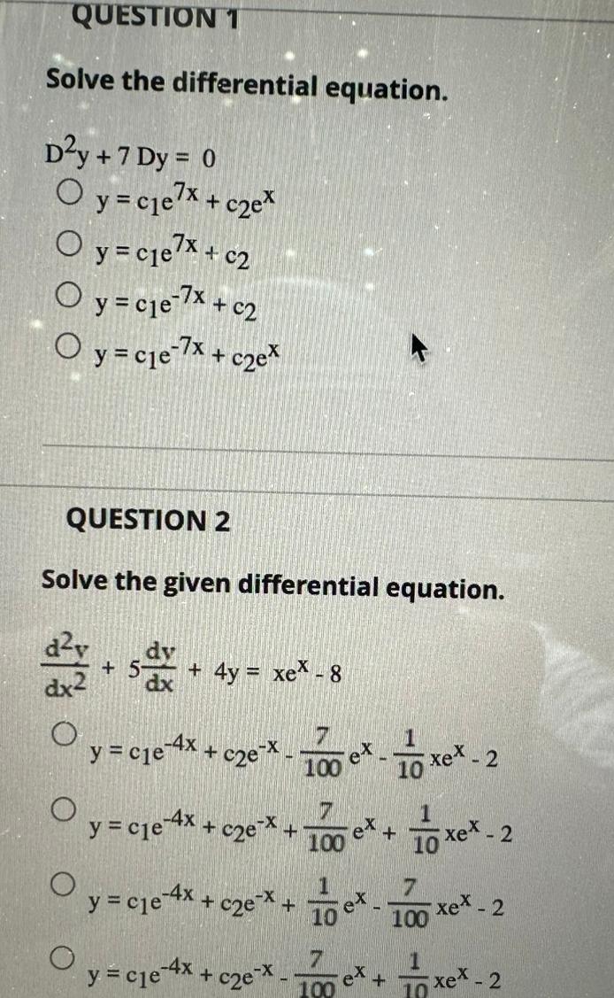 Solved Solve the differential equation. | Chegg.com