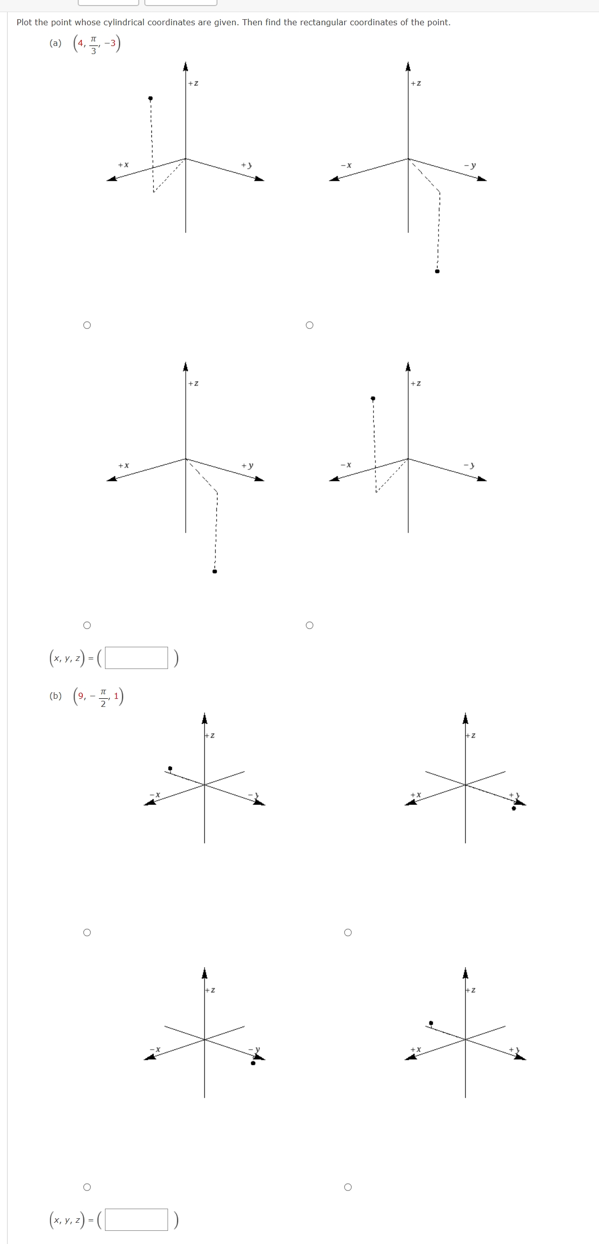 Solved Plot the point whose cylindrical coordinates are | Chegg.com