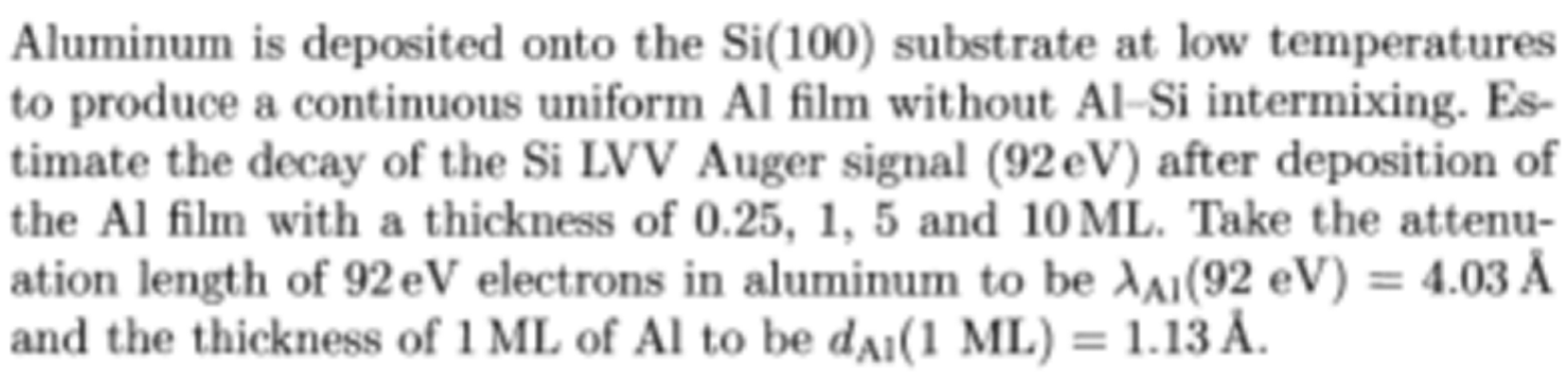 Solved Aluminum is deposited onto the Si(100) substrate at | Chegg.com