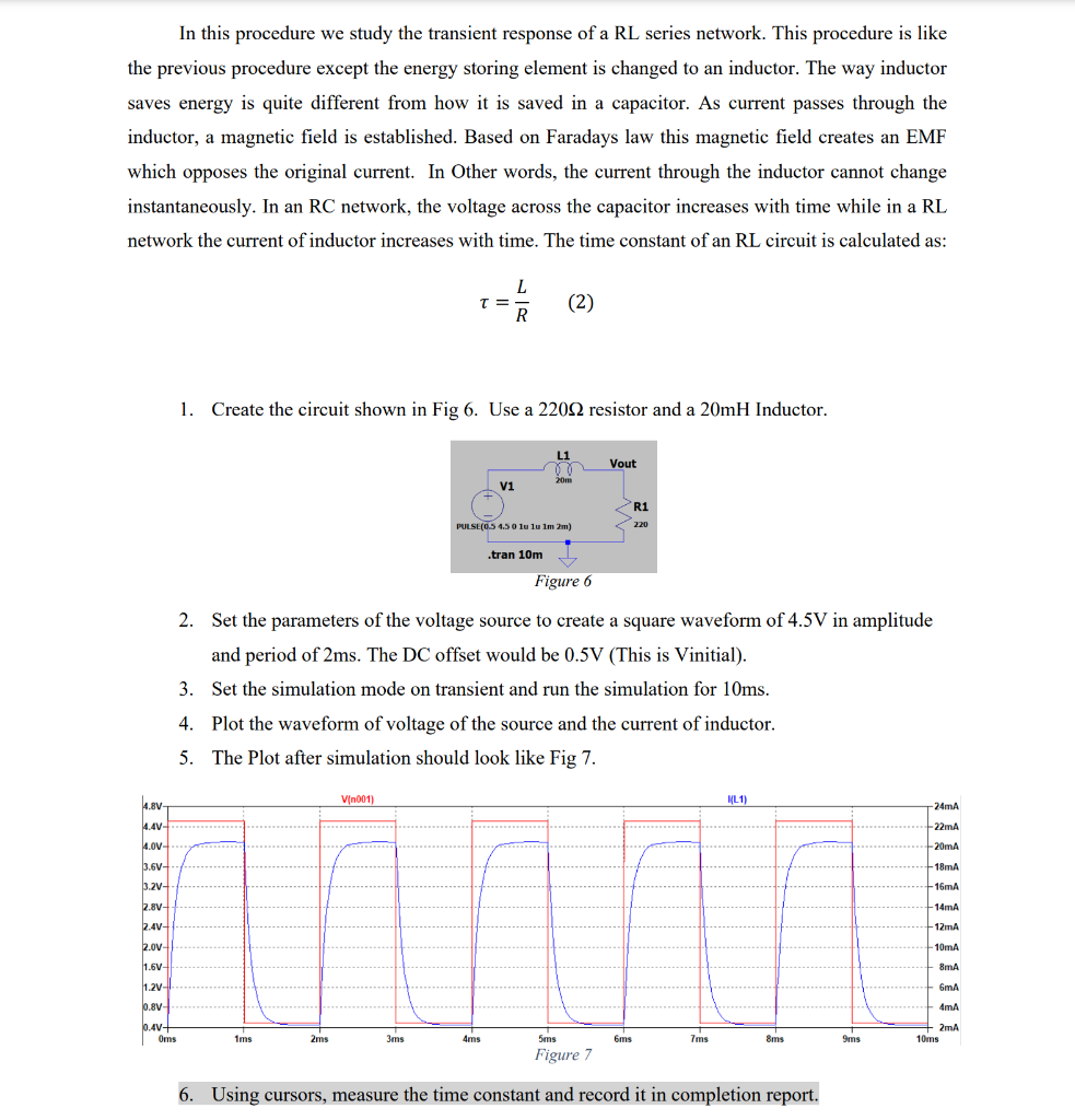 Solved In this procedure we study the transient response of | Chegg.com