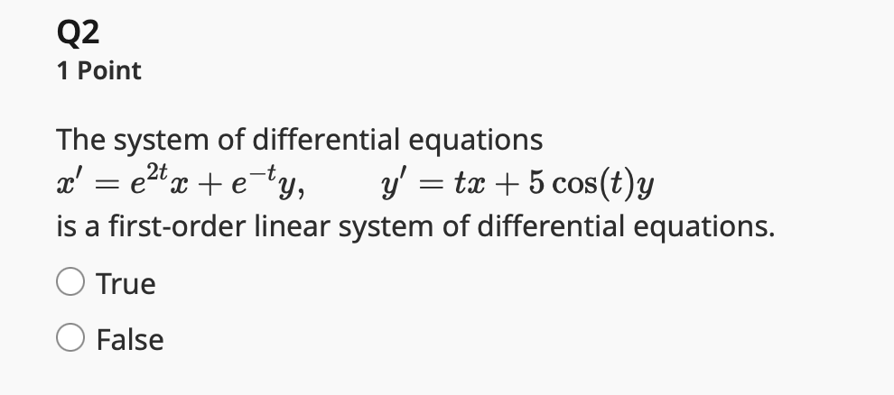 Solved The system of differential | Chegg.com