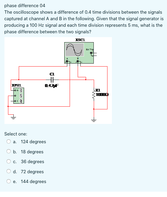 Solved phase difference 04 The oscilloscope shows a | Chegg.com