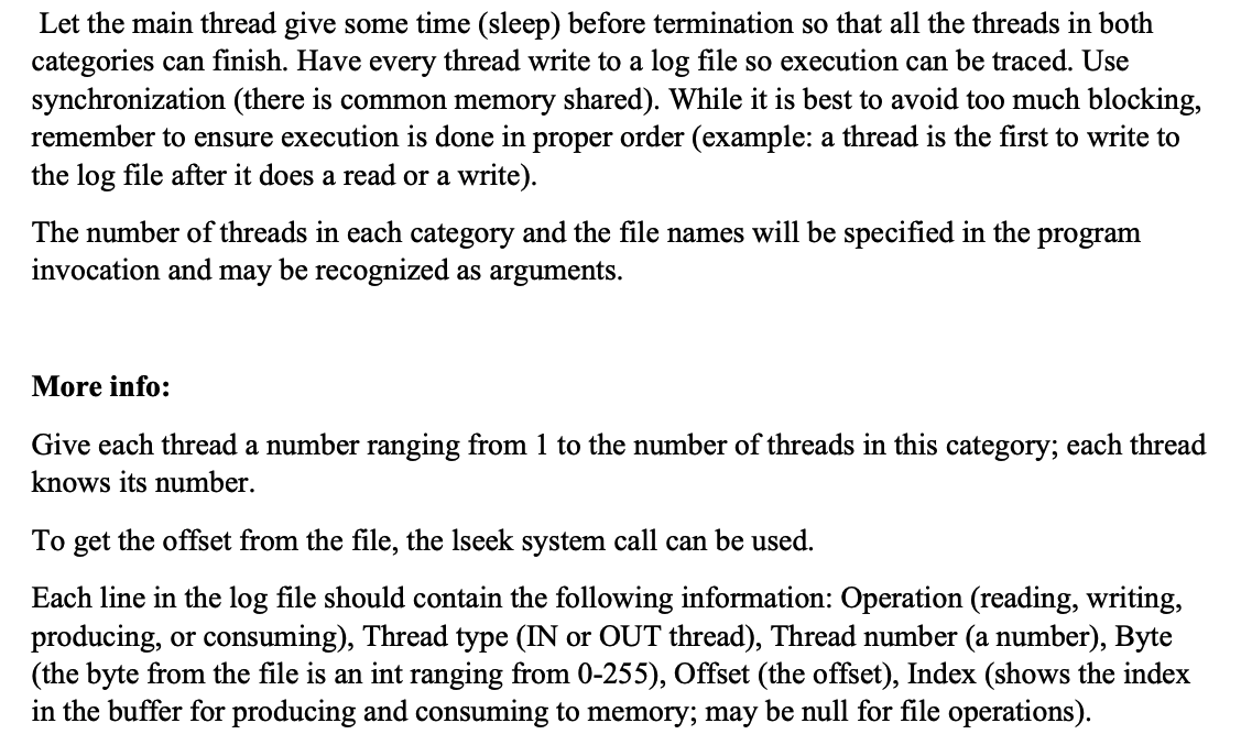Solved File Copy Multithreading The purpose of this | Chegg.com