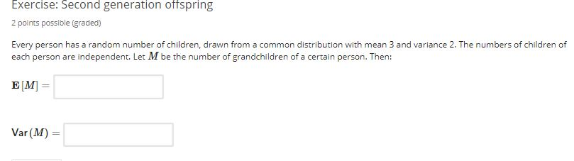 Solved Exercise: Second generation offspring 2 points | Chegg.com