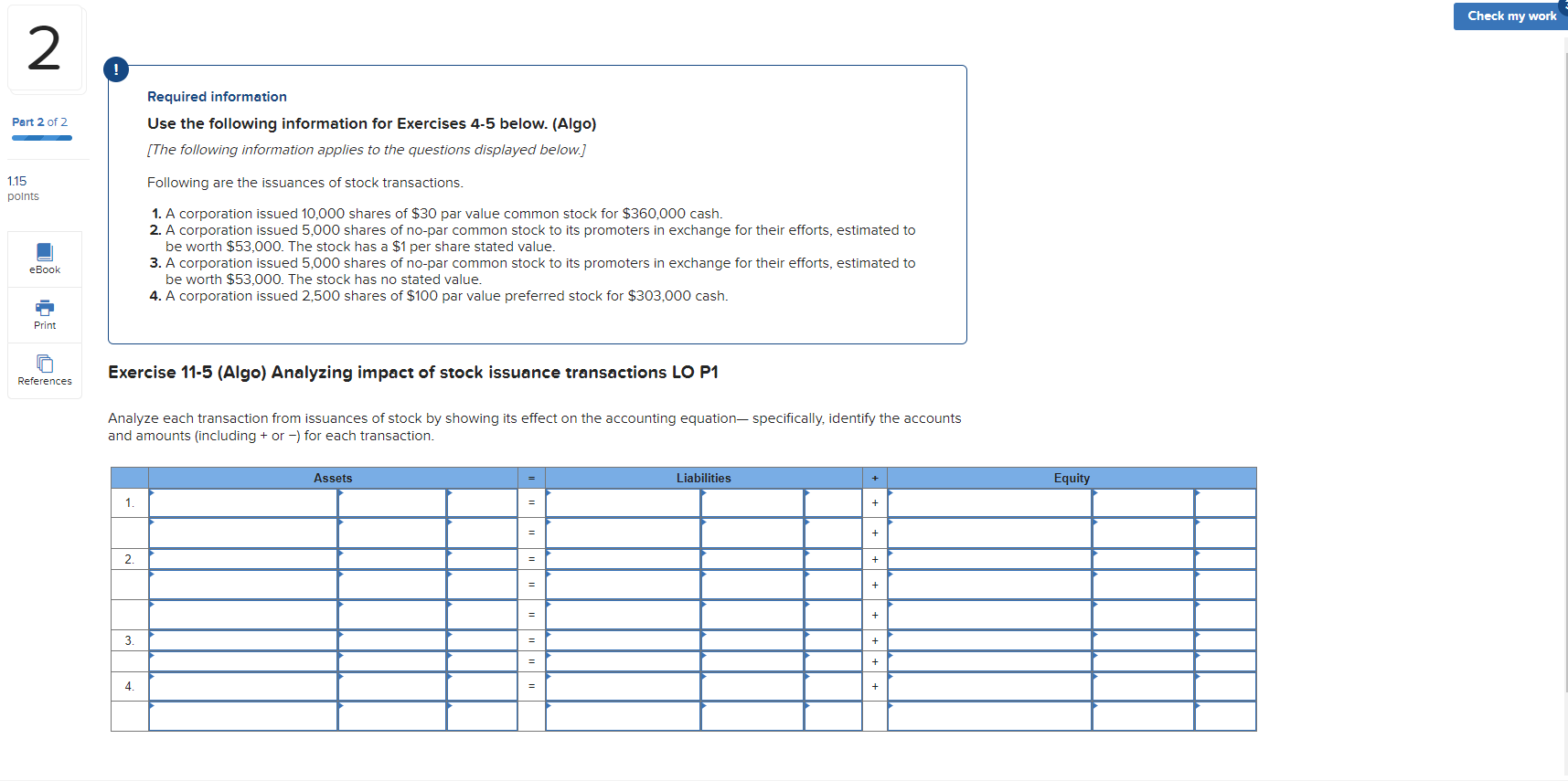 Solved 1 ! Required information Part 1 of 2 1.15 points Use | Chegg.com