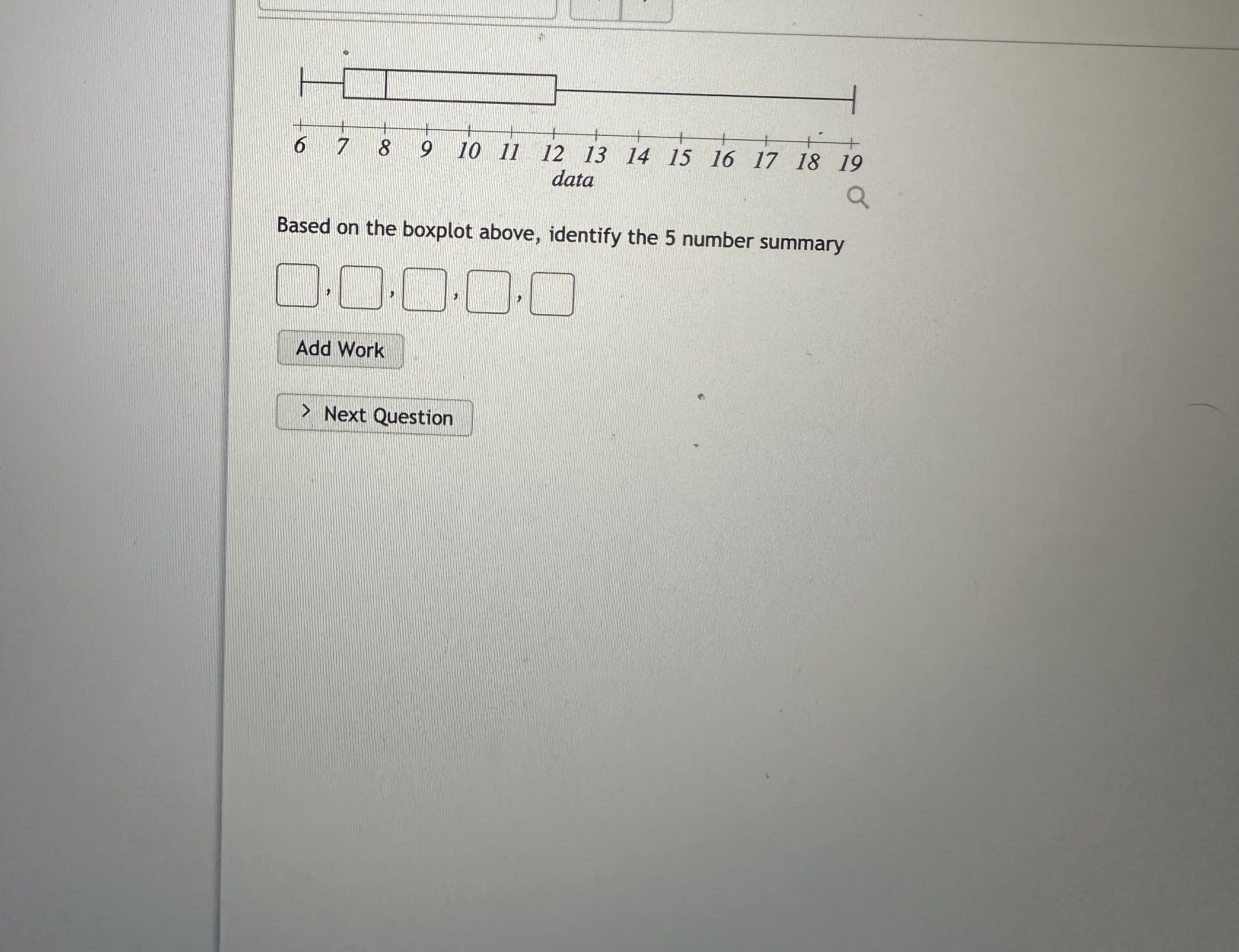 Solved Based on the boxplot above, identify the 5 ﻿number | Chegg.com