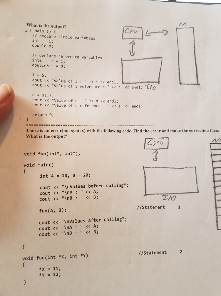 Solved What is the output? int main () /I declare simple | Chegg.com