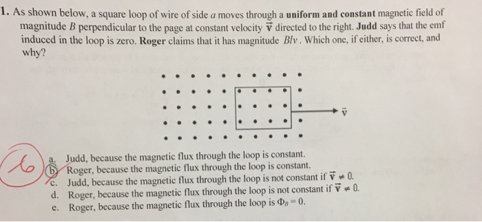 Solved As shown below, a square loop of wire of side a moves | Chegg.com