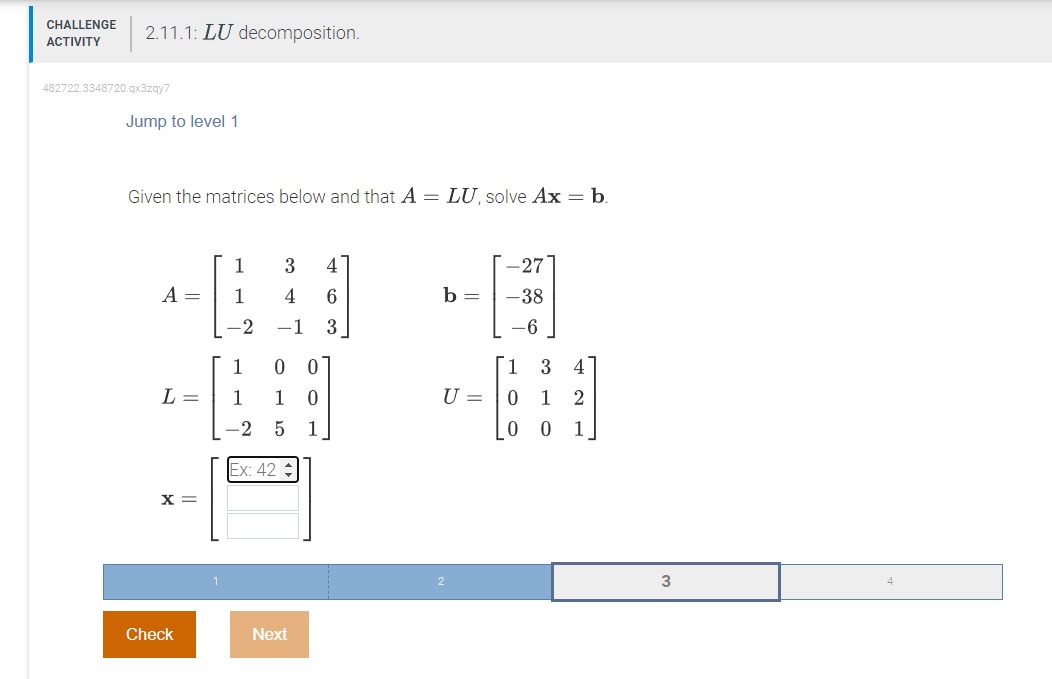 Solved Jump to level 1 Given the matrices below and that | Chegg.com